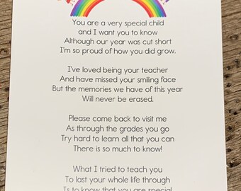 Digital File Back to School Poem From Teacher to Student | Etsy