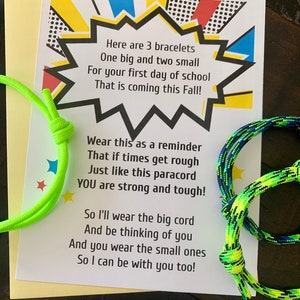 First Day of School Bracelets - Parent With 2 Kids Set of 3 Bracelets ...