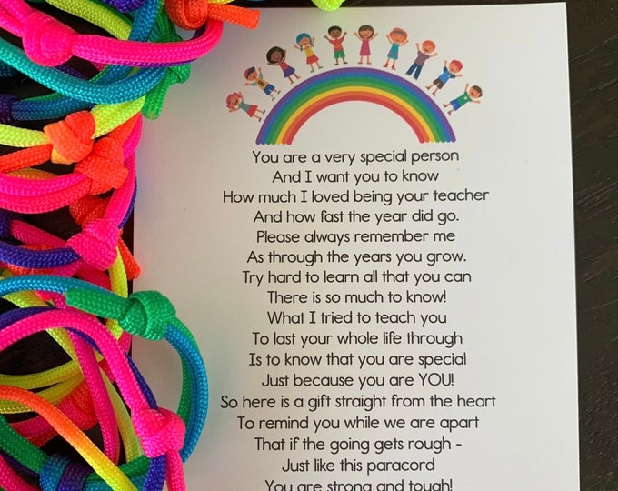 Gifts for Students - Last Day of School Bracelet and Card Sets - End of ...