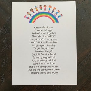 Digital File - Back to School Poem From Teacher to Student - Etsy