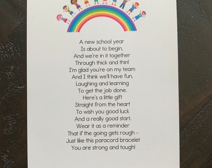 Digital File - Back to School Poem From Teacher to Student - Etsy