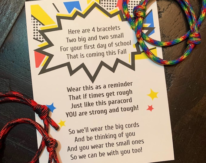 First Day of School Bracelets Family Set of 4 Bracelets 2 Parents and 2 ...