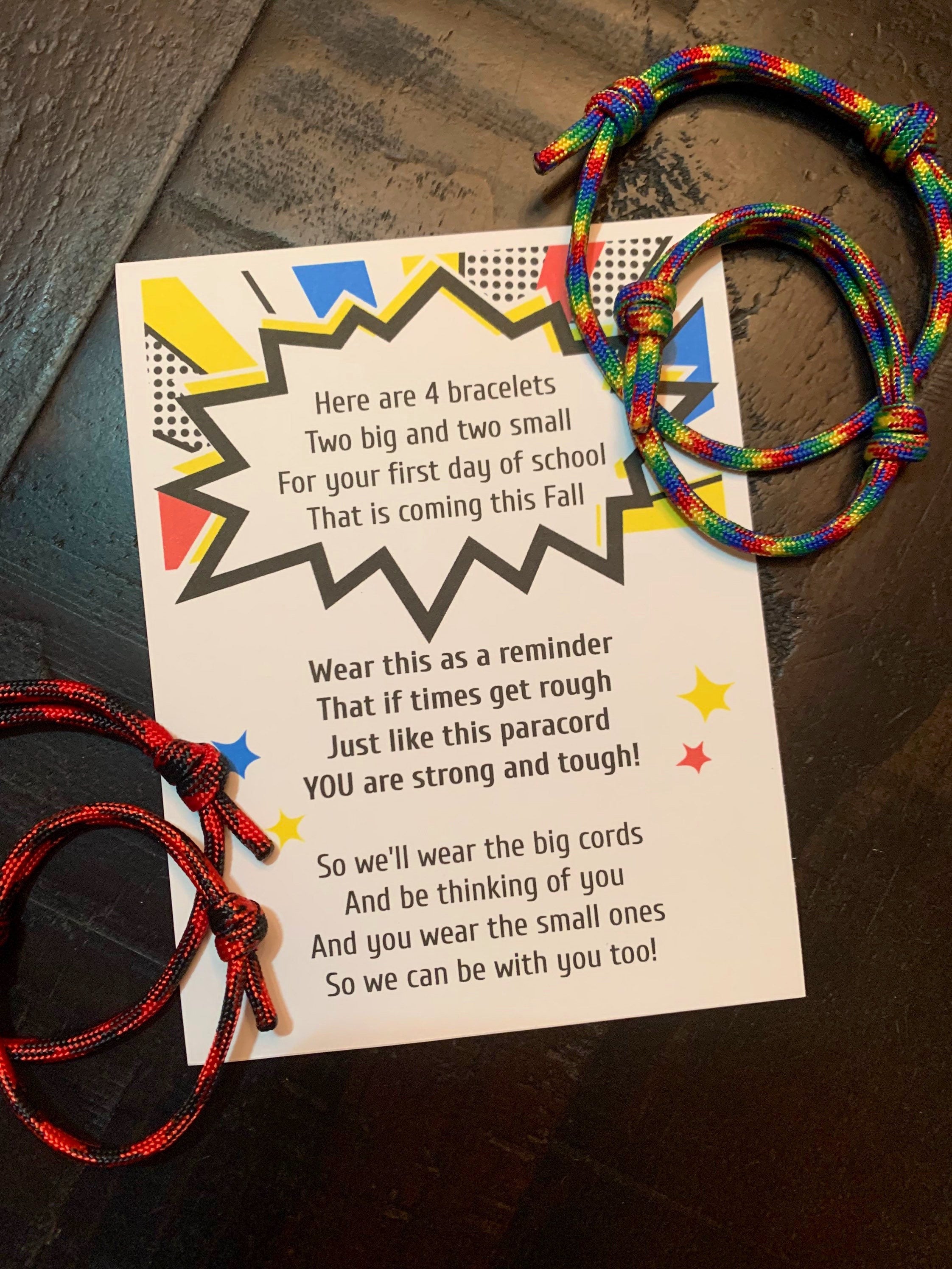 First Day of School Bracelets Family Set of 4 Bracelets 2 - Etsy