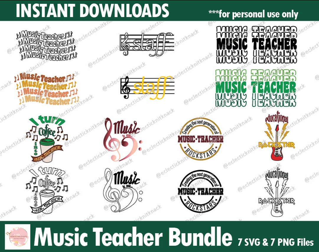 Music Teacher Bundle | SVG PNG | Instant Download ***personal Use ONLY ...