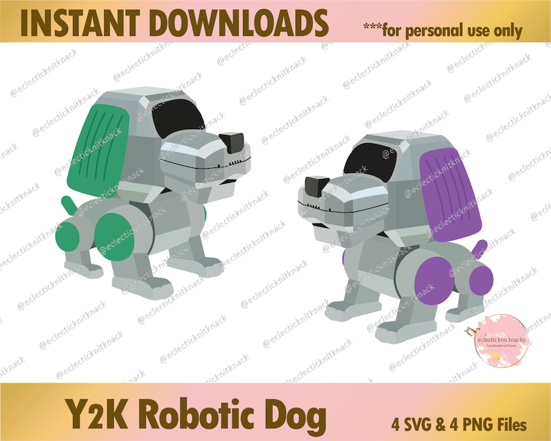 Y2K Robotic Dog - Poochi | SVG PNG | Instant Download ***personal Use ...