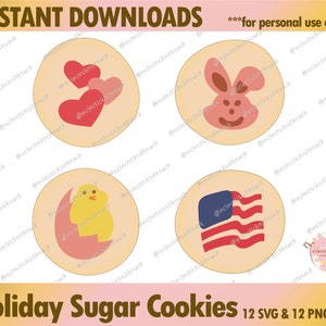 Holiday Sugar Cookies Bundle | SVG PNG | Instant Download ***personal ...