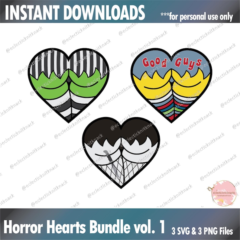 Horror Hearts Bundle Vol. 1 | SVG PNG | Instant Download ***personal ...