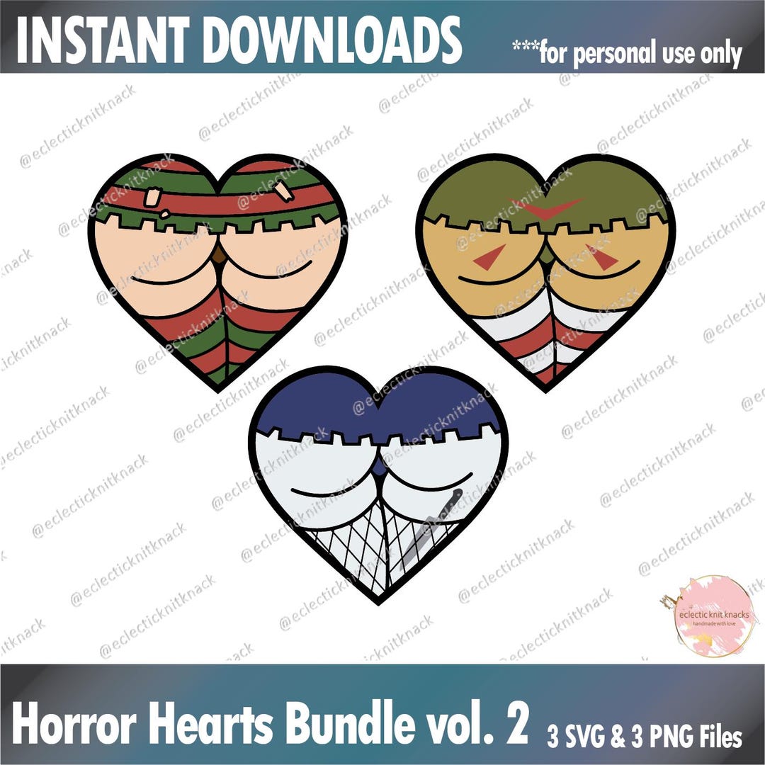 Horror Hearts Bundle Vol. 2 | SVG PNG | Instant Download ***personal ...