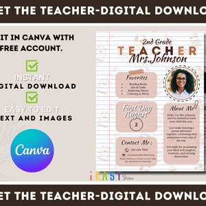 Meet the Teacher: Canva Template, Meet and Greet Letter Template ...