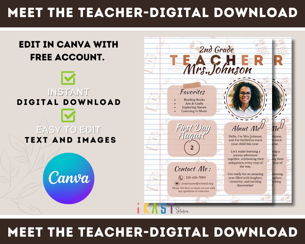 Meet the Teacher: Canva Template, Meet and Greet Letter Template ...