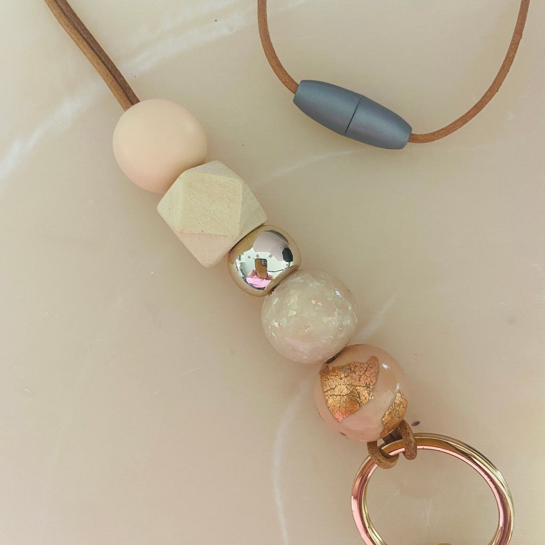 BIANCA Lanyard - Clay Bead - Teacher Lanyard - Necklace - Keychain ...