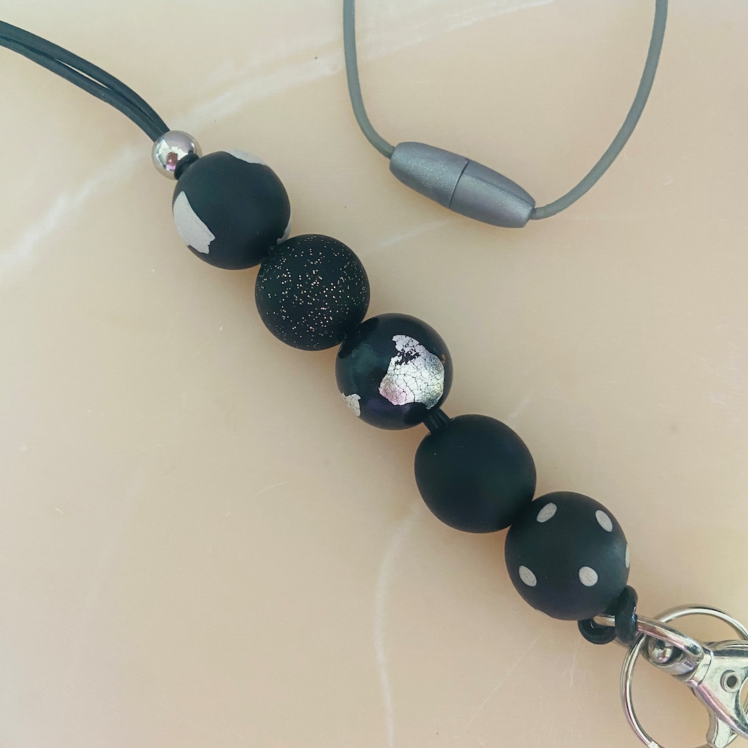 MOONSTRUCK - Lanyard - Clay Beaded Lanyard - Teacher Lanyard - Keychain ...