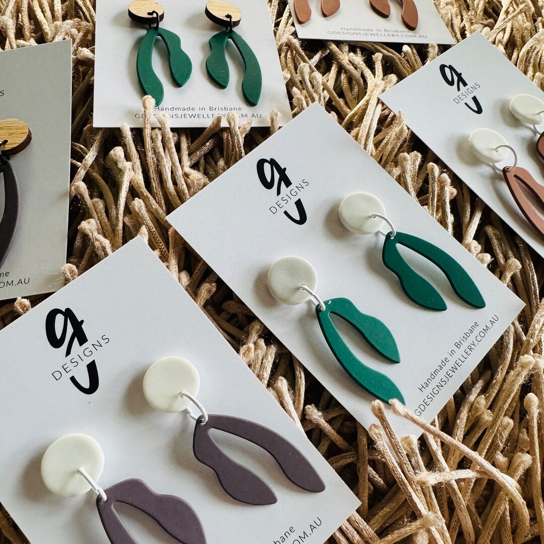 U-SHAPE METALS - Statement Earrings - Clay Stud Top - Your Choice of ...