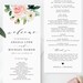 Floral Wedding Program Template Printable Wedding Program | Etsy