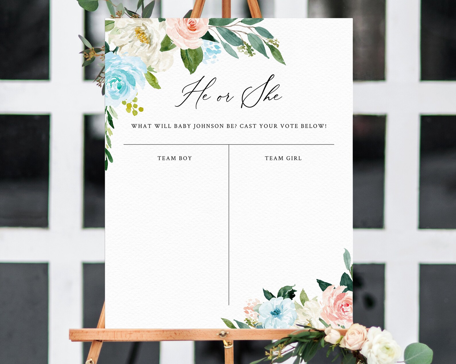Gender Reveal Sign Template, Boy or Girl Chart, Gender Reveal Decor ...