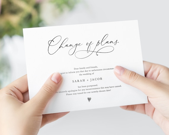 Wedding Postponement Wording