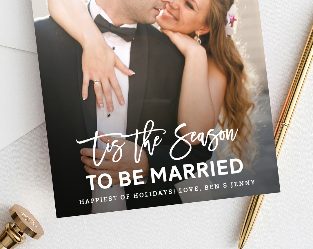 Newlywed Christmas Photo Card Template Just Married Christmas - Etsy