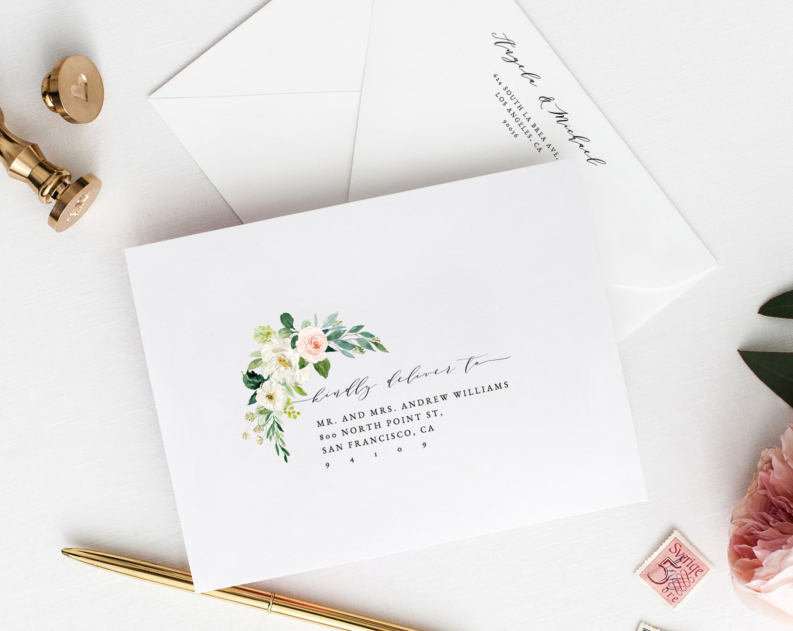 Wedding Envelope Template, Printable Address Envelope, DIY Wedding ...