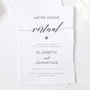 Virtual Wedding Ceremony Invitation Template, Printable Virtual Wedding ...
