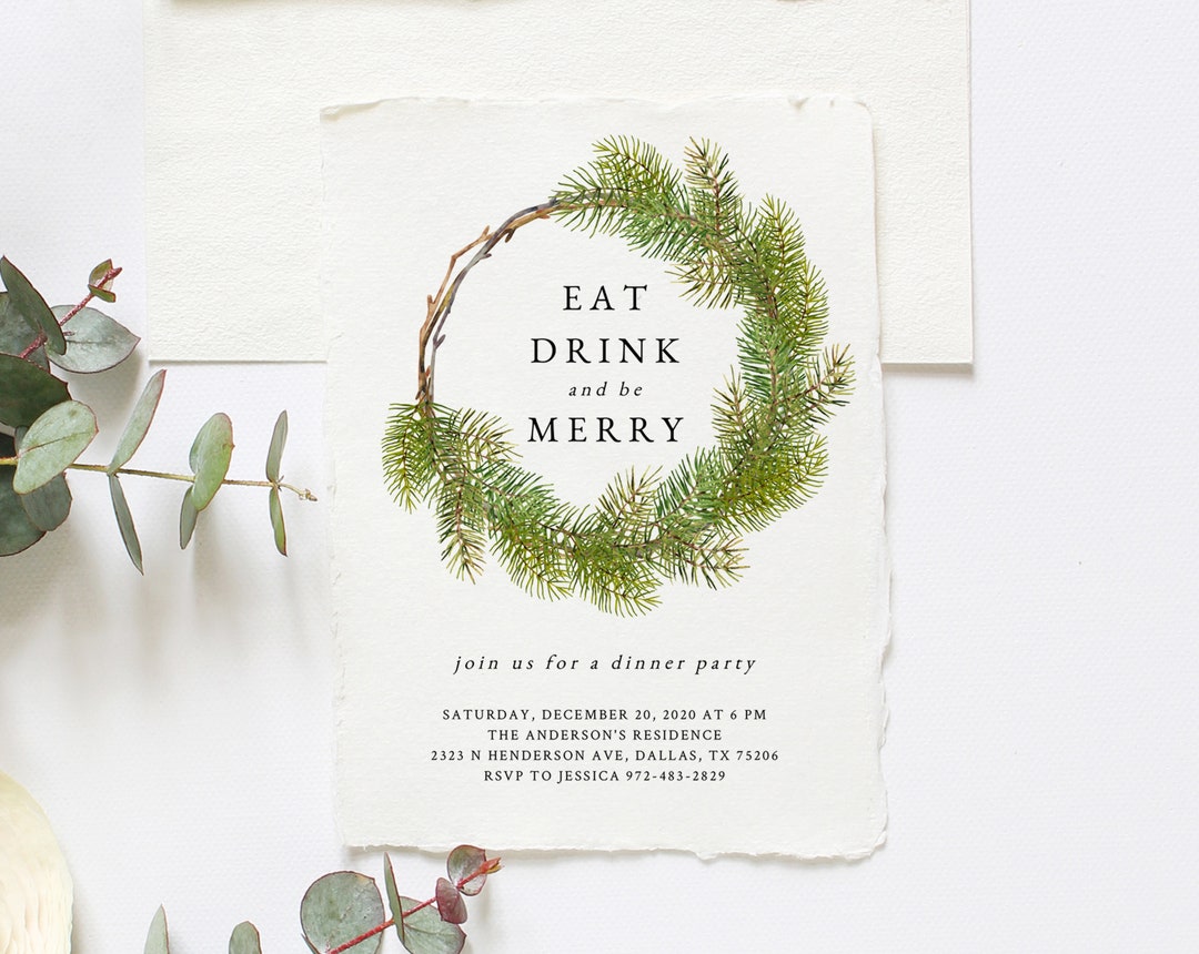 Christmas Party Invitation Template, Holiday Party Invitation ...