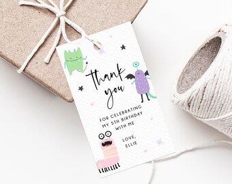 Halloween Party Favor Tag Template Pastel Halloween Thank You | Etsy