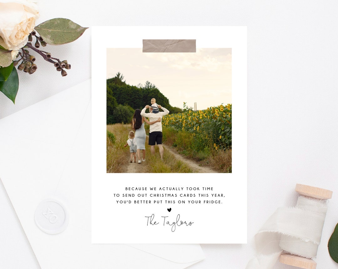 Funny Christmas Photo Card Template, Holidays Card Template, Printable ...