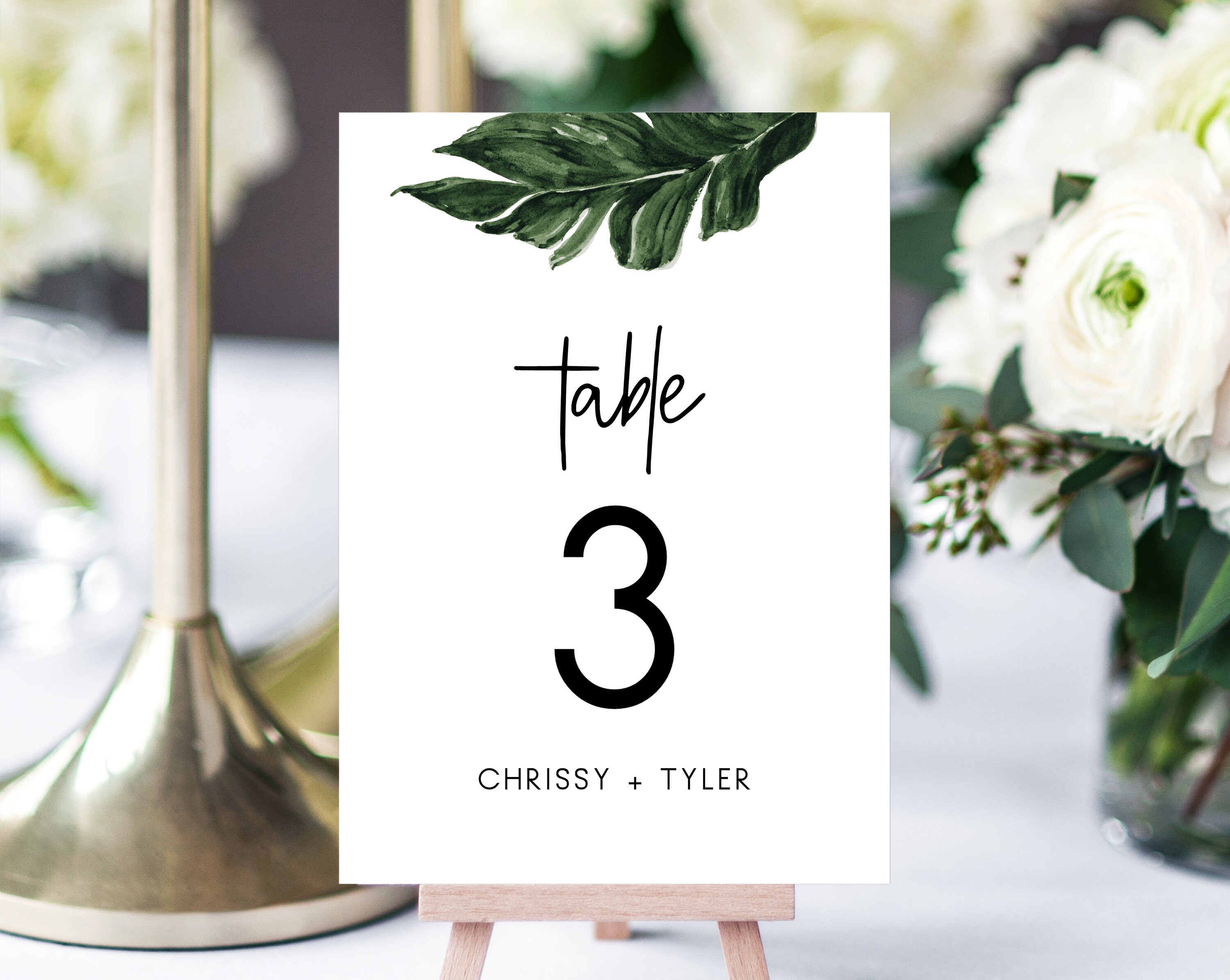 Tropical Wedding Table Numbers Template, Printable Wedding Table ...