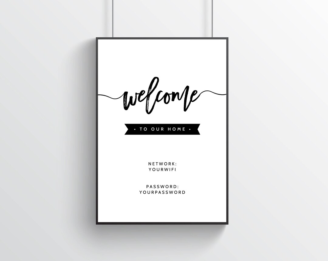 INSTANT DOWNLOAD Printable Guest Room, Wifi Password Welcome to Our ...