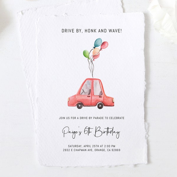 Drive by Birthday Parade Invitation - Etsy