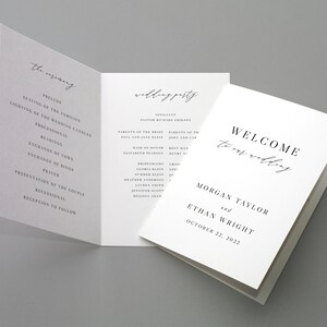 Bi-fold Wedding Program Template, Printable Folded Wedding Program ...