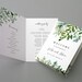Bi-fold Greenery Wedding Program Template Printable Folded - Etsy