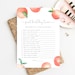 Peach 1st Birthday Trivia Game Template, Printable Peach Themed ...