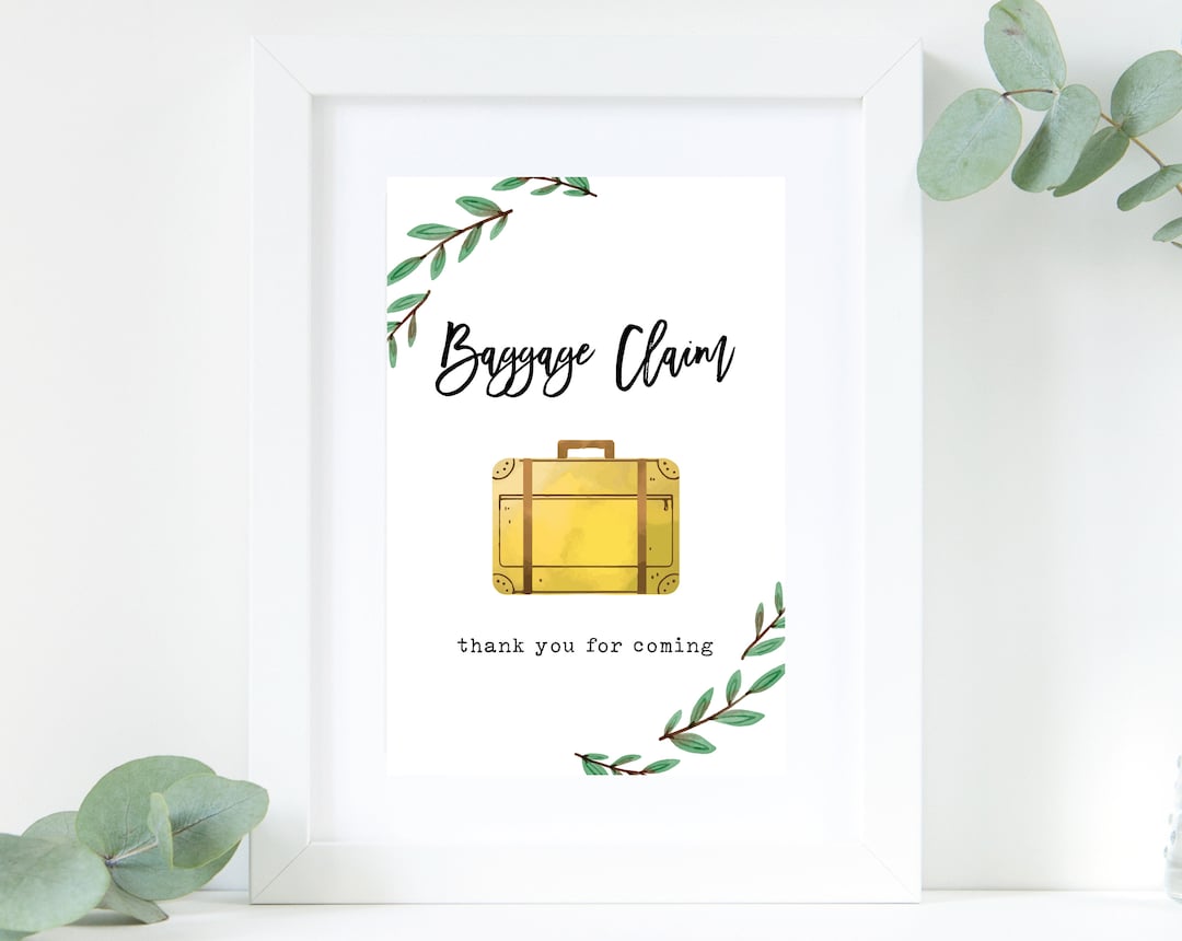 Baggage Claim Sign, Adventure Themed Sign Printable, Instant Download ...