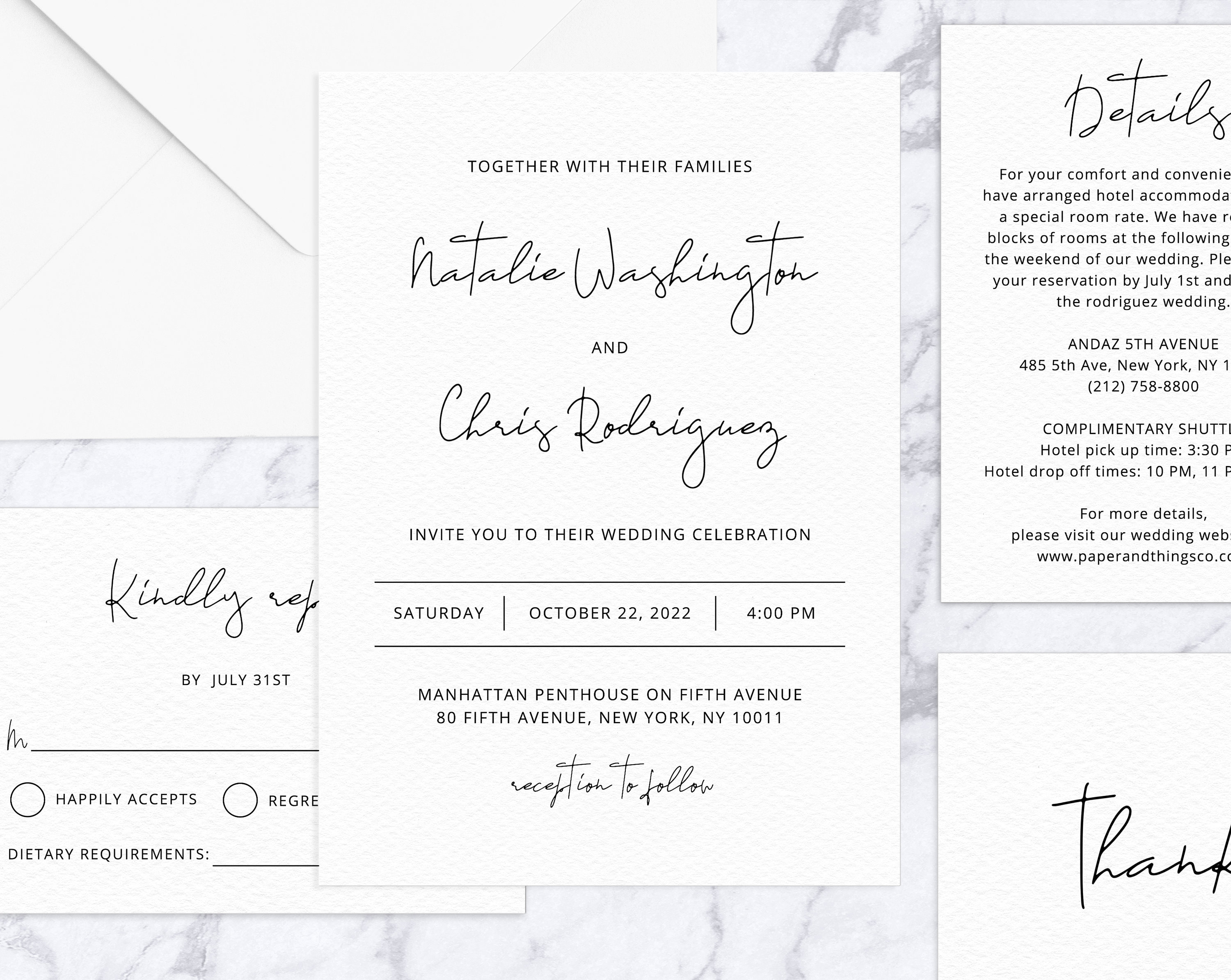 INSTANT DOWNLOAD Wedding Invitation Template, Printable Wedding ...