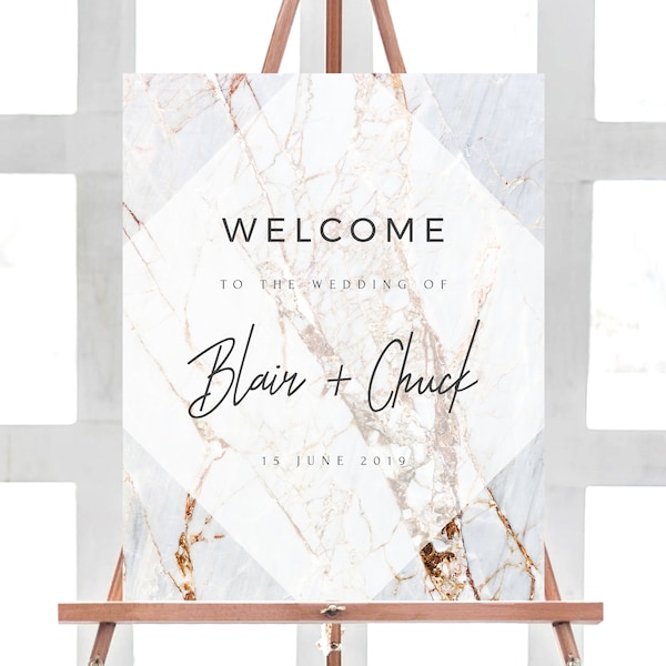 Marble Wedding Sign - Etsy