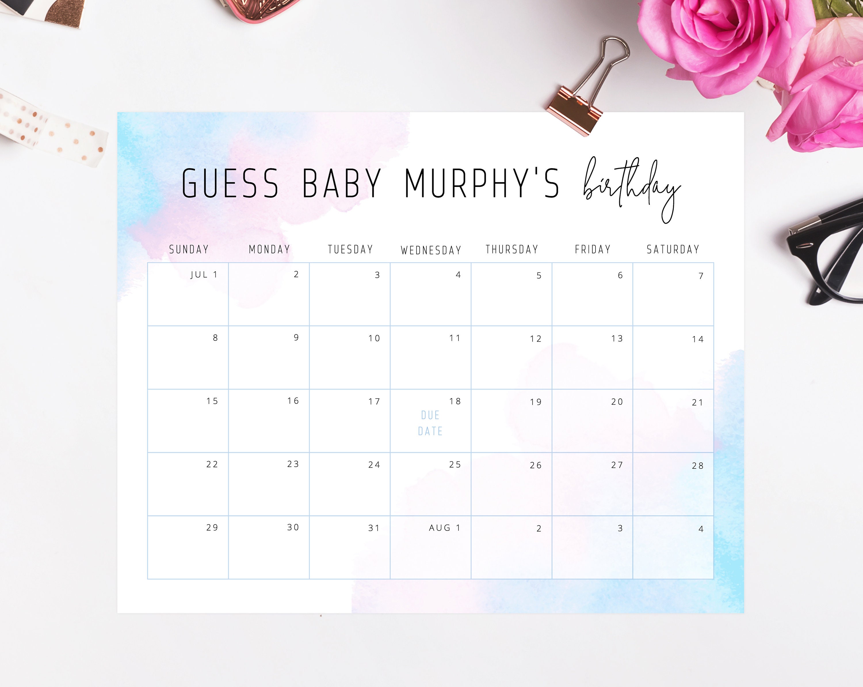 Due Date Calendar Template Baby Shower Calendar Baby Due Etsy Due Date Calendar Template Baby Shower Calendar Baby Due Etsy