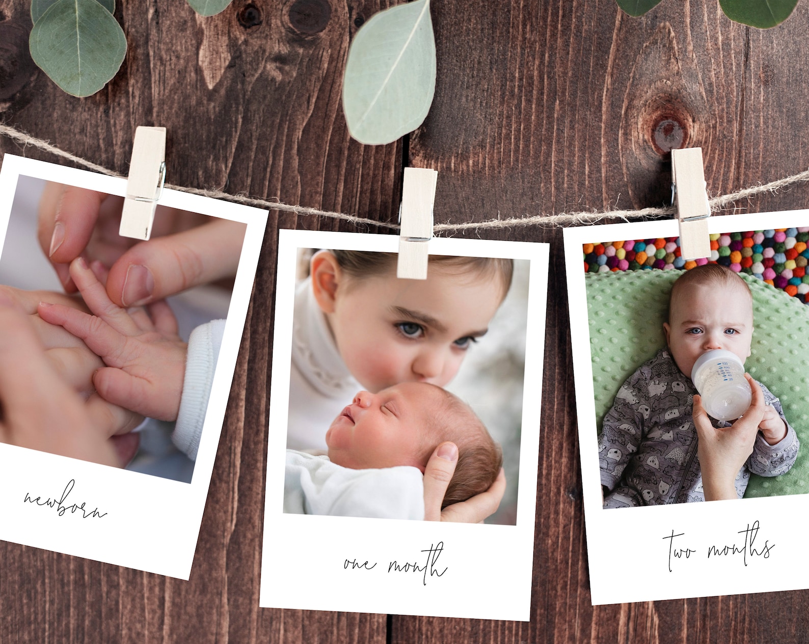 First Year Photos Banner Template Printable First Birthday - Etsy