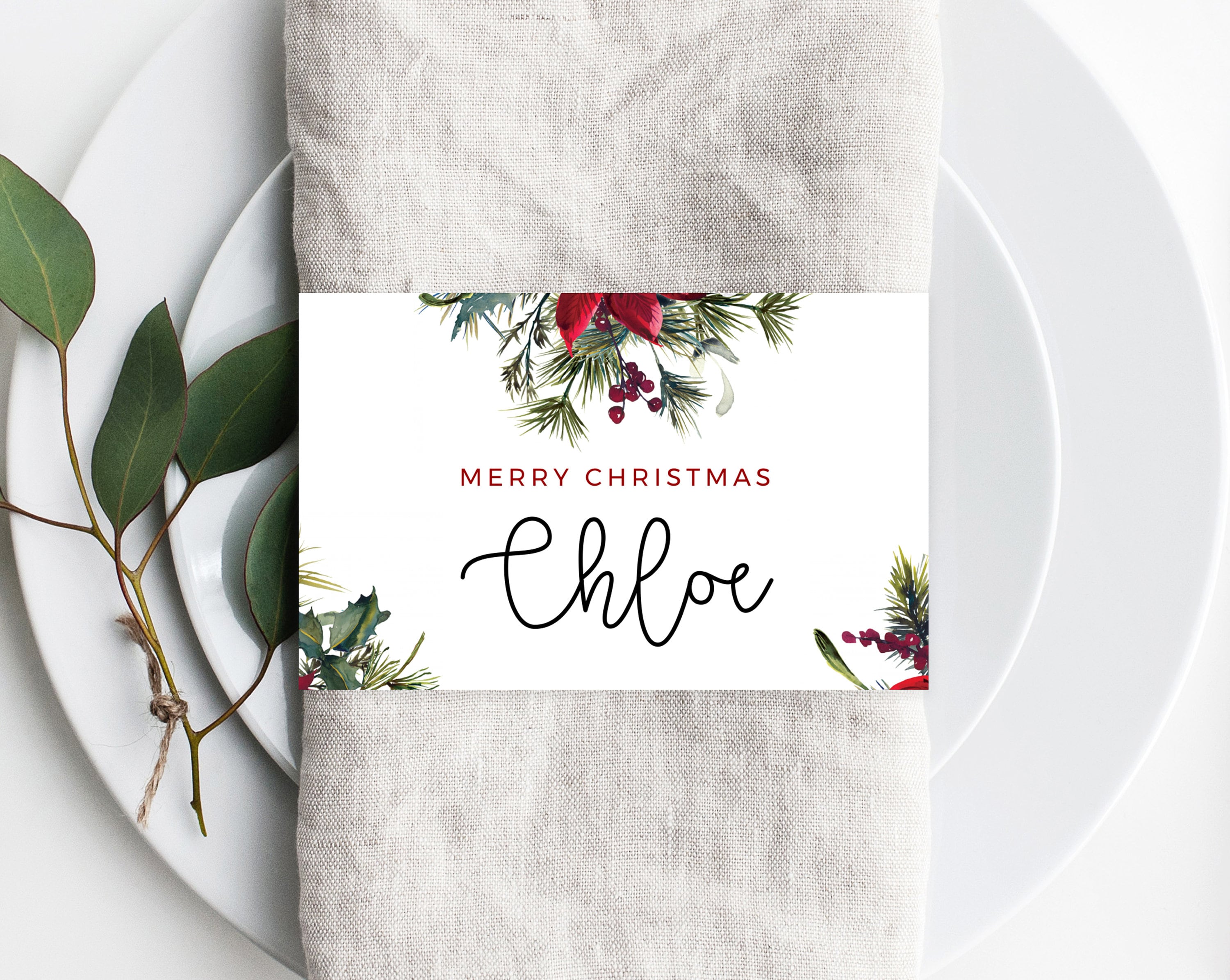 Christmas Napkin Ring Template Printable Christmas Place - Etsy