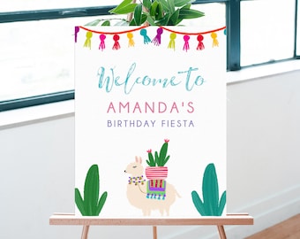 Editable Llama Welcome Sign Sunglasses Birthday Party Whole - Etsy