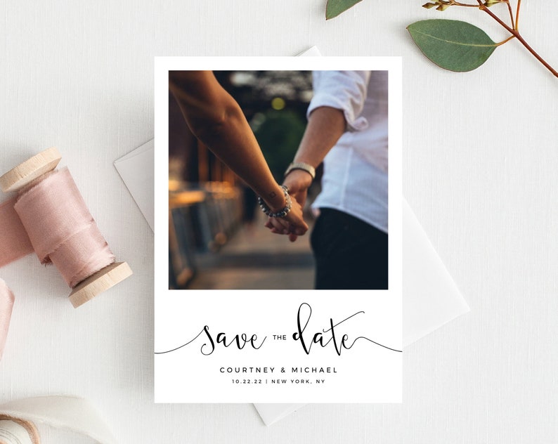 Photo Save the Date Template Save the Date With Pictures - Etsy