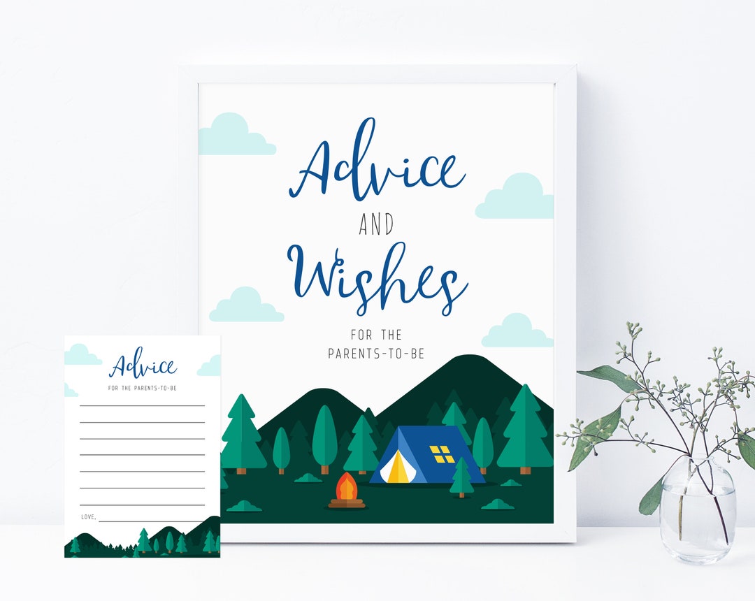 Adventure Awaits Advice and Wishes Sign Template, Printable Camping ...