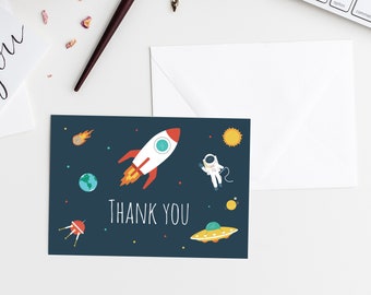 Astronaut Thank You Card - Etsy