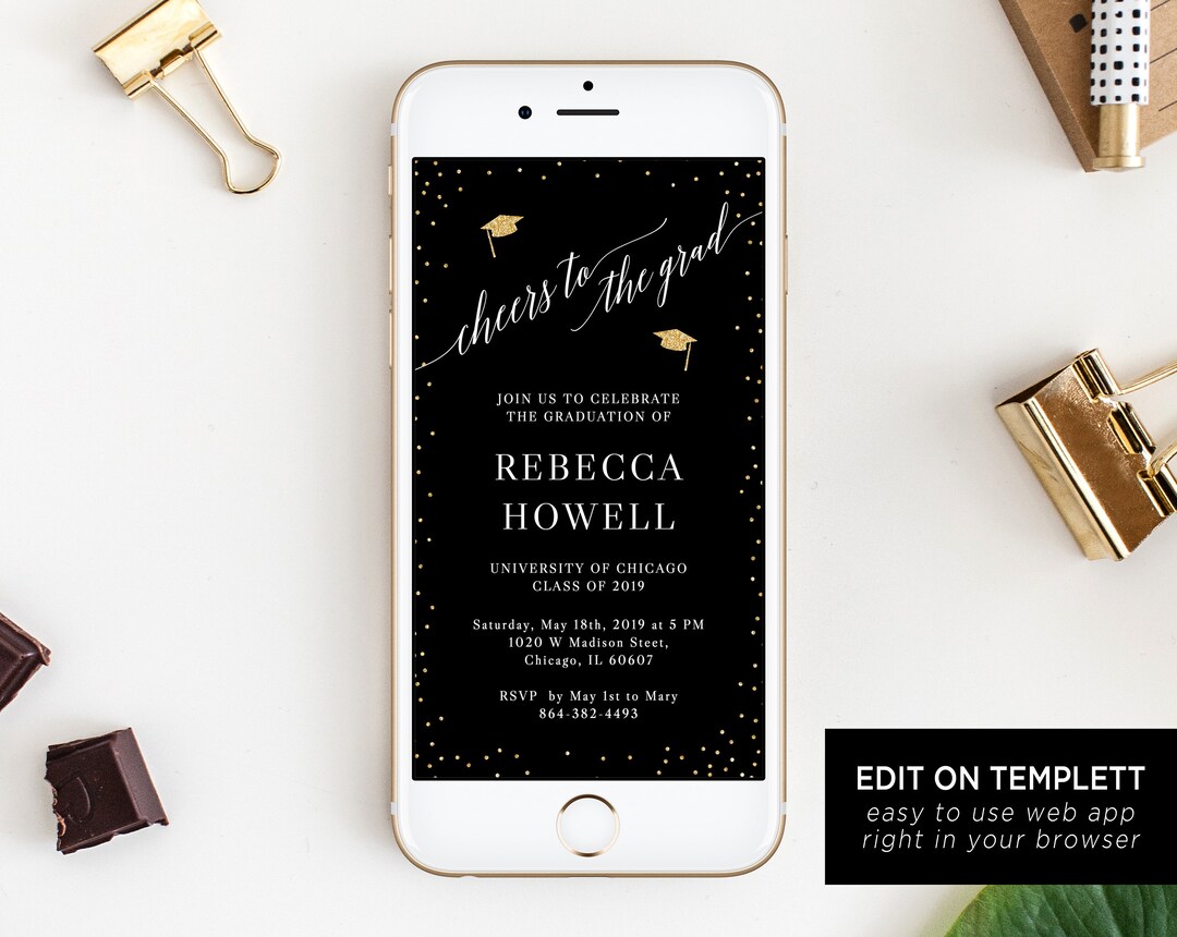 Graduation Party Electronic Invitation Template, Mobile Graduation ...