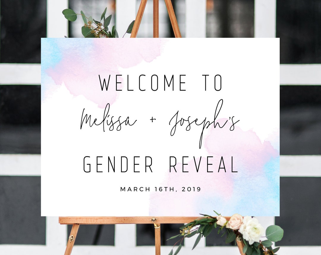 Welcome Sign Template, Gender Reveal Welcome Sign, Printable Gender ...