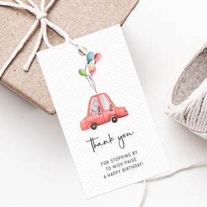 Drive by Birthday Parade Favor Tag, Printable Drive by Celebration Gift ...