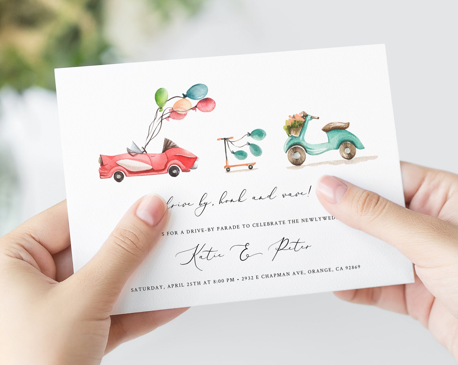 Drive by Wedding Parade Invitation Printable Drive by | Etsy