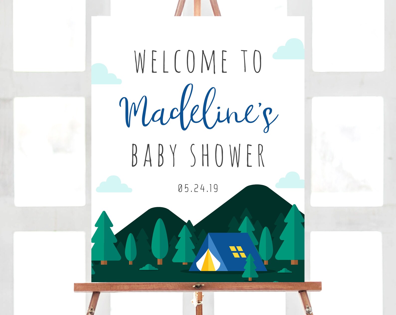 Adventure Baby Shower Welcome Sign Template Camping Welcome - Etsy
