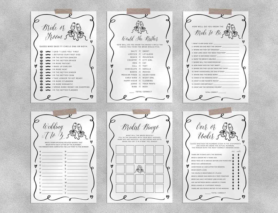 Champagne Bridal Shower Game Templates, Pop the Champagne Bridal Shower ...