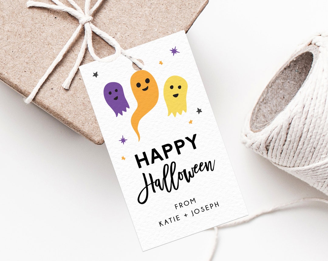Halloween Party Favor Tag Template, Pastel Halloween Thank You Tag ...