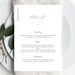 Modern Chic Wedding Menu Template, Printable Menu, Editable Wedding ...